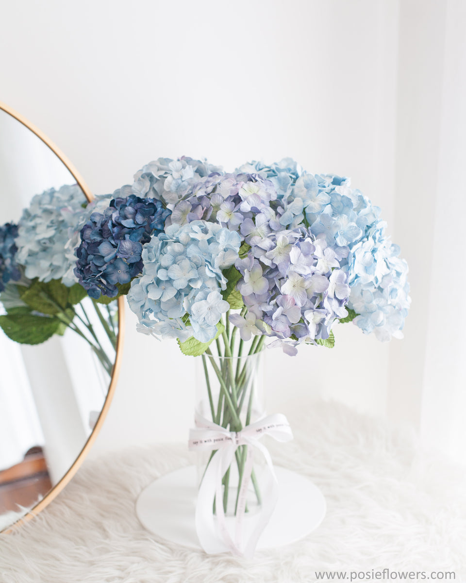 Blue Royal Paper Hydrangea Flowers, Ready to send. – By Hands, paper ...